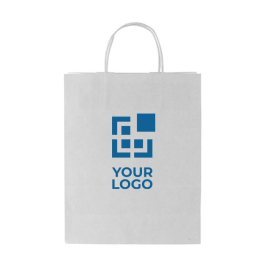 Weiße Papiertasche mit Logo bedrucken | Ab 0,49€